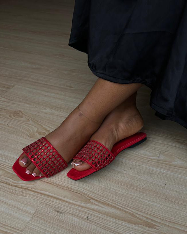 Luna Slides in Red – Outlash brand